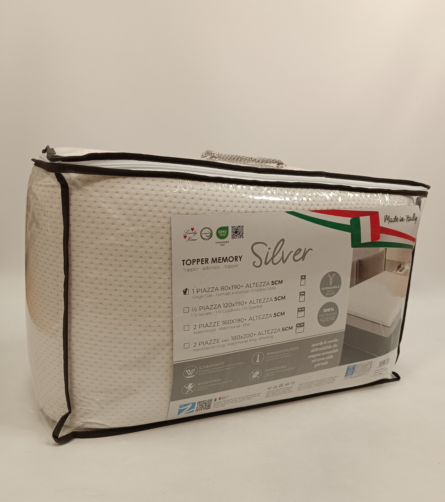 1P TOPPER MATTRESS COVER 80X190 MEMORY SILVER - Bed accessories | Home ...